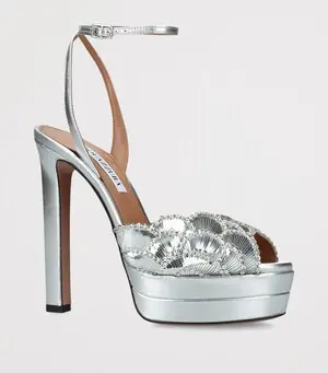 AQUAZZURA Leather Ce Soir Heeled Sandals 130