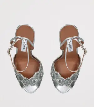 AQUAZZURA Leather Ce Soir Heeled Sandals 130