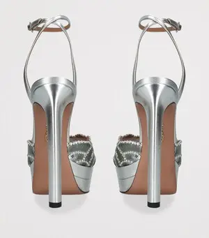 AQUAZZURA Leather Ce Soir Heeled Sandals 130