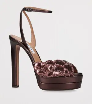 AQUAZZURA Leather Ce Soir Heeled Sandals 130