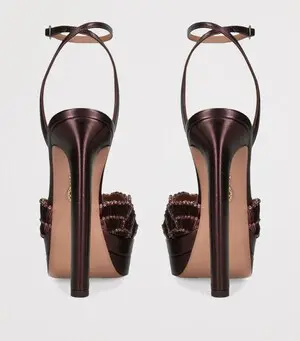 AQUAZZURA Leather Ce Soir Heeled Sandals 130