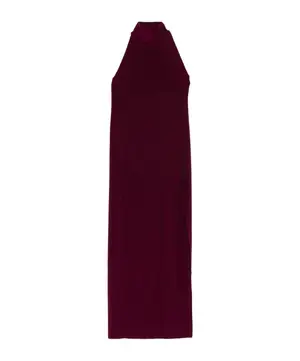Norma Kamali Halter Maxi Dress - Plum
