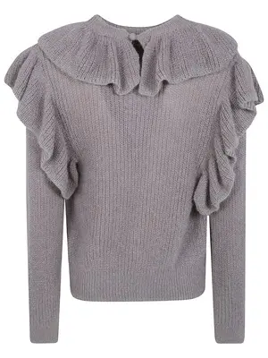 TWINSET Mastice Ruffled Knitted Sweater