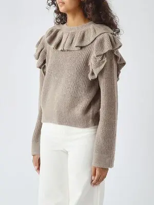 TWINSET Mastice Ruffled Knitted Sweater