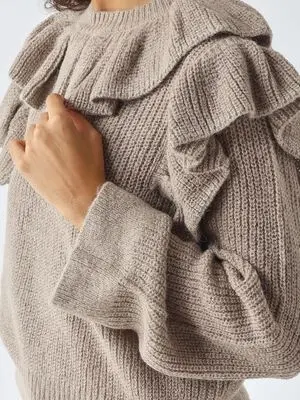 TWINSET Mastice Ruffled Knitted Sweater