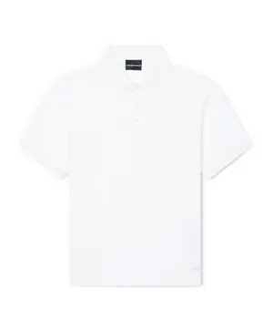Emporio Armani Textured Short-sleeve Polo Shirt - White