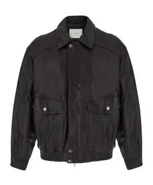 DUNST Long-sleeve Leather Jacket - Brown