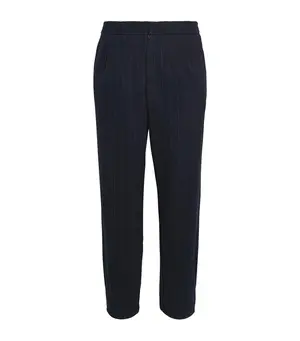 Sease Wool-cashmere-blend Pinstripe Trousers - Blue