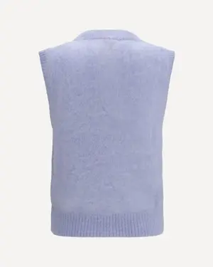 GANNI Teddy Jacquard Knitted Vest - Arctic Ice