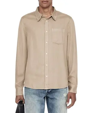 ALLSAINTS Ward Long Sleeve Shirt - Mortar Brown