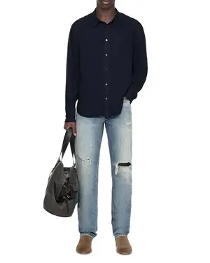 ALLSAINTS Ward Long Sleeve Shirt - Pitched Blue