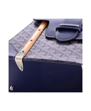 Goyard Pm Saigon Top Handle Bag Coated Canvas With Leather - Blue