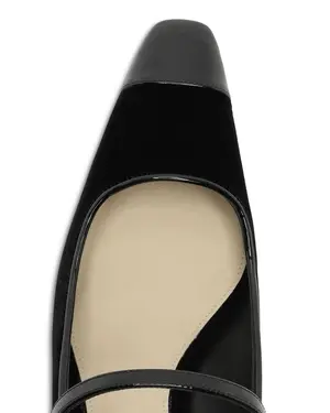 ALEXANDRE BIRMAN Tita Wave 60 Velvet & Patent Leather Mules