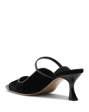ALEXANDRE BIRMAN Tita Wave 60 Velvet & Patent Leather Mules