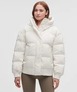 Lululemon Wunder Puff Bomber Hoodie Jacket - Light Ivory