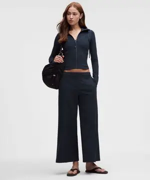 Lululemon Daydrift Mid-rise Cropped Wide-leg Trouser - True Navy