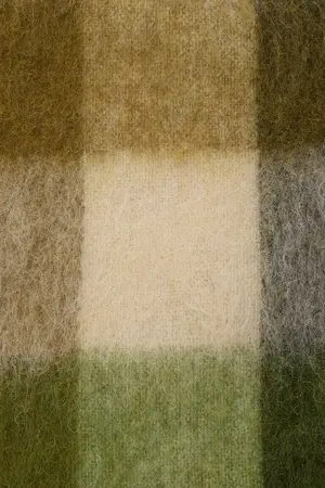 Acne Studios Mohair Check Scarf - Green/gray/black