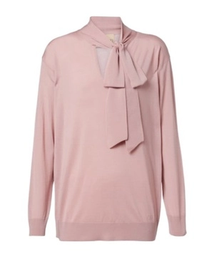 Valentino Garavani Tie-neck Oversized Wool Sweater