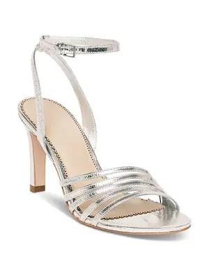 Cinq À Sept Jackie Metallic Leather Strappy Sandals - Silver