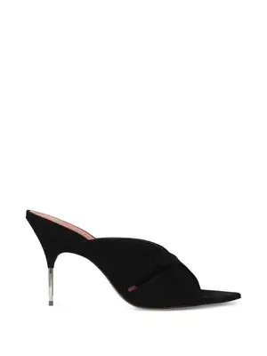 Amina Muaddi Open-toe High-heel Mules - Black
