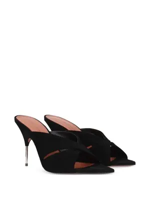 Amina Muaddi Open-toe High-heel Mules - Black