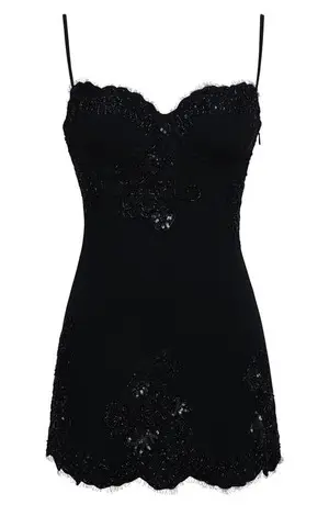 House Of Cb Soraya Beaded Georgette Minidress