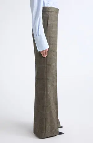 Lafayette 148 New York Lafayette Plaid Flare Leg Wool Pants