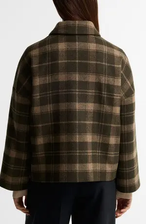 Barbour Myla Checked Wool Blend Coat