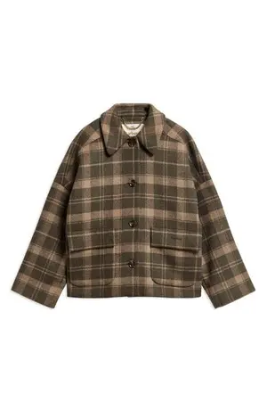 Barbour Myla Checked Wool Blend Coat