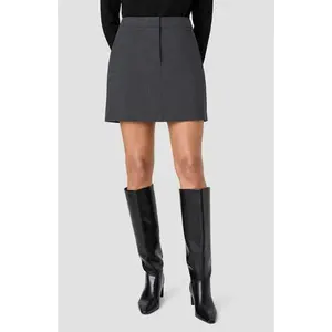 French Connection Tavi Crosshatch Miniskirt - Graphite