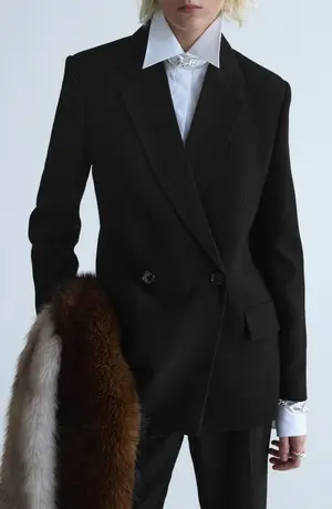 Mango Honey Structured Blazer - Black