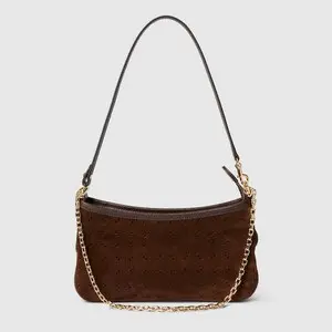 Gucci Gossip Small Shoulder Bag Suede - Brown