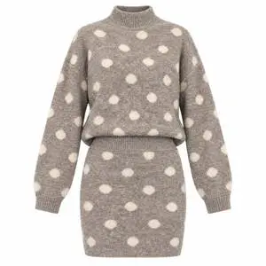 GIRL IN MIND Immie Polka Knit Mini Skirt Marl