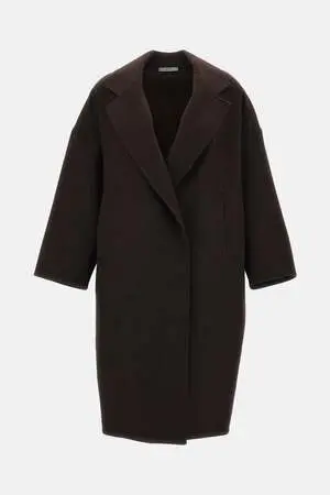 Dusan Oversized Wool Coat Marrone