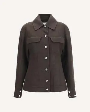 Max Mara Calcio Virgin Wool Jacket - Brown