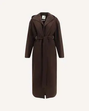 Max Mara Olmo Coat In Virgin Wool - Brown