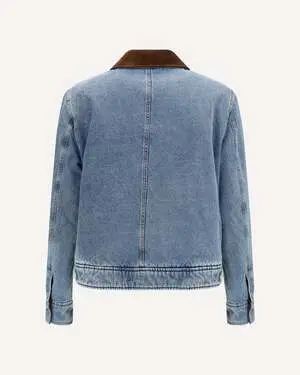 AMI Paris Ai De Coeur Deni Jacket Ale - Light Blue