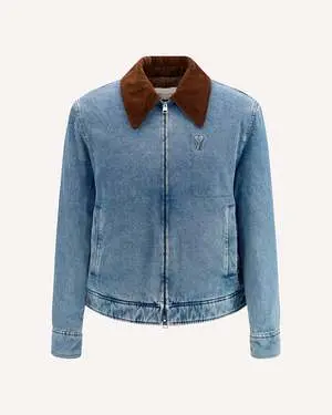 AMI Paris Ai De Coeur Deni Jacket Ale - Light Blue