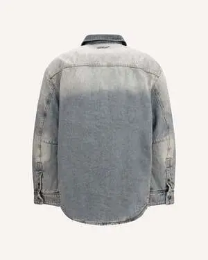 Off-White Oversized Workwear Deni Shirt Ale - Grey