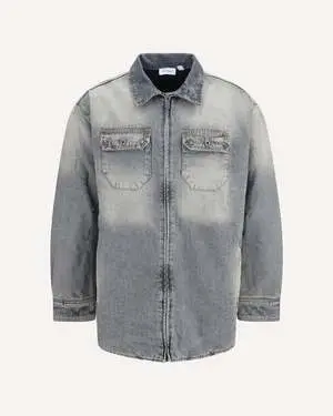 Off-White Oversized Workwear Deni Shirt Ale - Grey