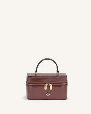 Pinko Vanity Soft Mini Quilted Beauty Case Bordeaux