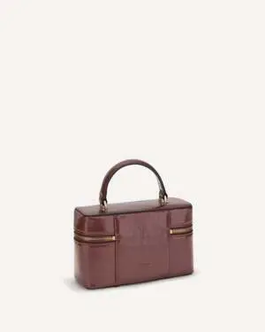 Pinko Vanity Soft Mini Quilted Beauty Case - Bordeaux