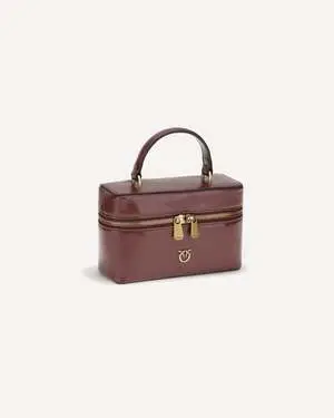 Pinko Vanity Soft Mini Quilted Beauty Case - Bordeaux