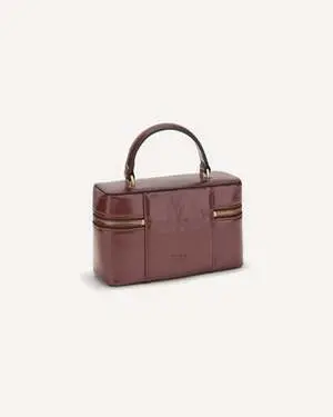 Pinko Vanity Soft Mini Quilted Beauty Case - Bordeaux