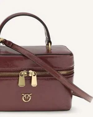 Pinko Vanity Soft Mini Quilted Beauty Case - Bordeaux