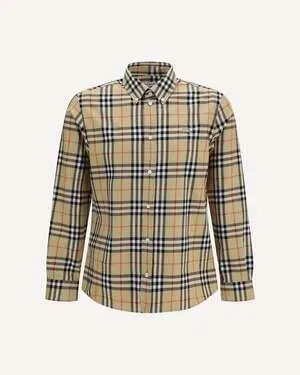 Burberry Check Cotton Shirt Mae - Beige