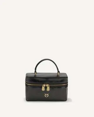 Pinko Vanity Soft Mini Quilted Beauty Case - Black