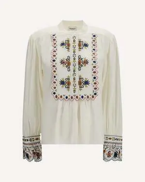 MARANT ETOILE Monique Embroidered Top - White