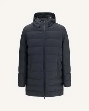 Herno Long Padded Hooded Jacket - Grey