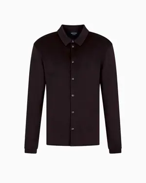 Giorgio Armani Shirt Cashmere Interlock Jersey Regular Fit - Brown